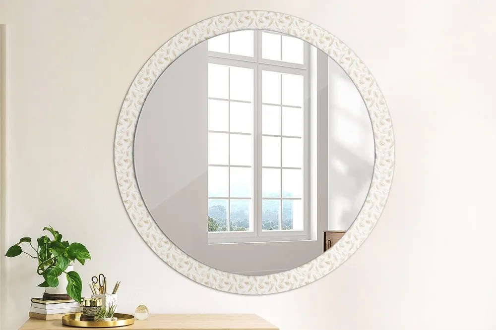 Kulaté dekorativní zrcadlo Peří fi 100 cm