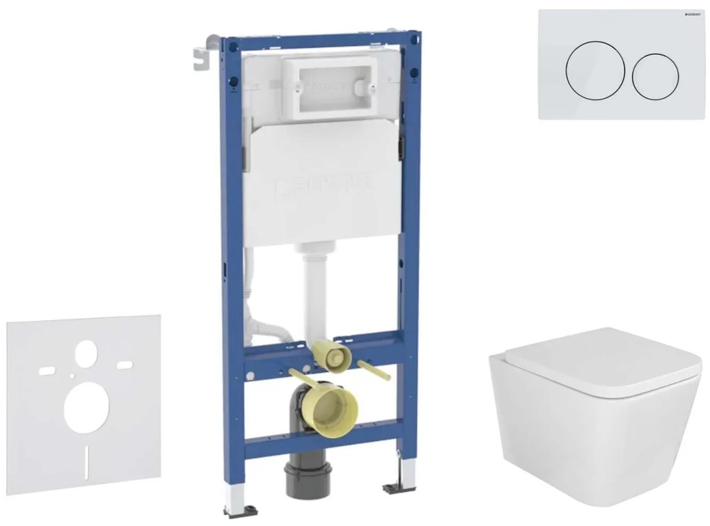Geberit Duofix - Set předstěnové instalace, klozetu Arkas I sedátka softclose, tlačítko Delta20, alpská bílá SANI11CA3160B