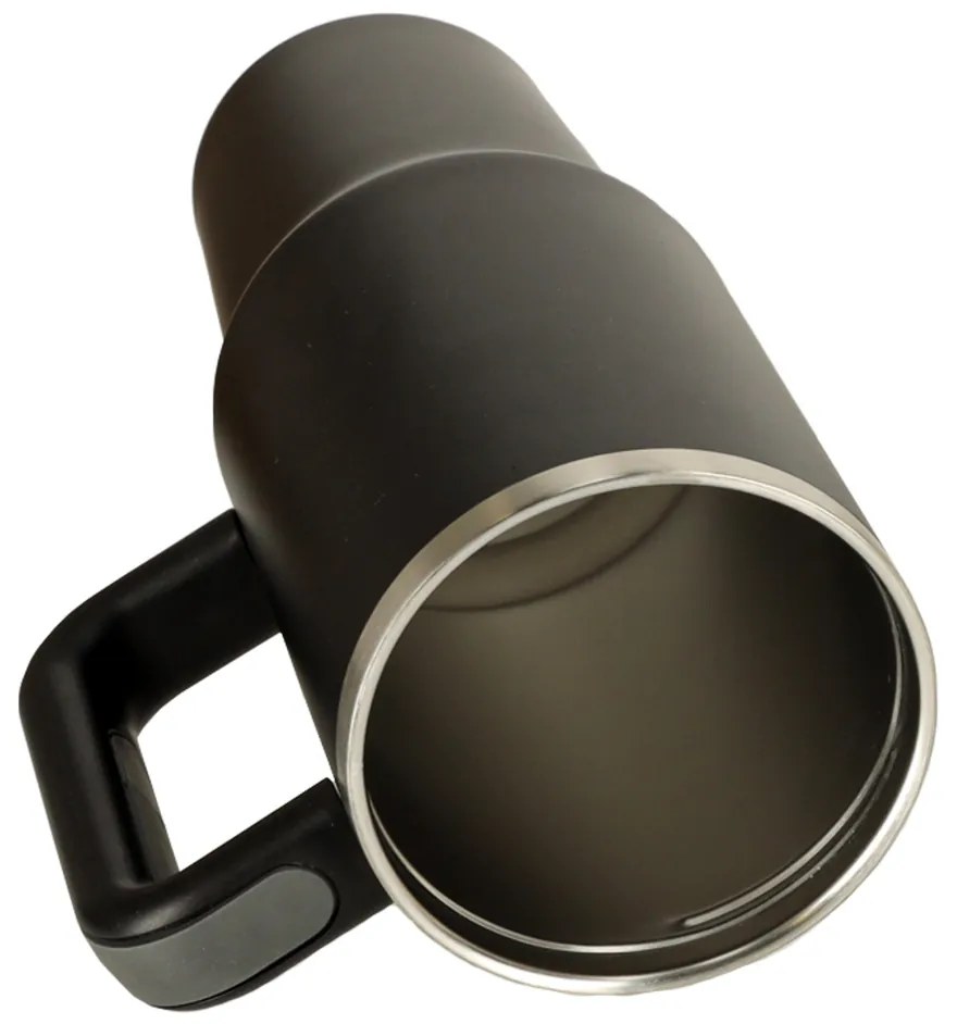 Creative Corner Termohrnek s brčkem a uchem termoska 1200ml černý
