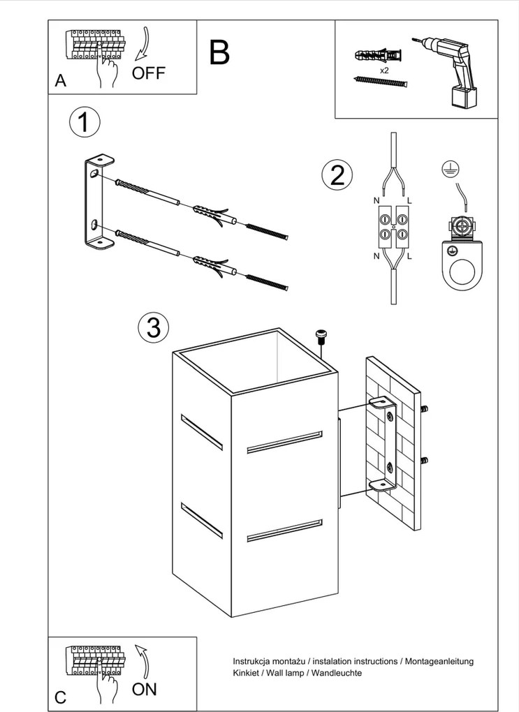 Sollux Lighting Nástěnné svítidlo BLOCCO bílé