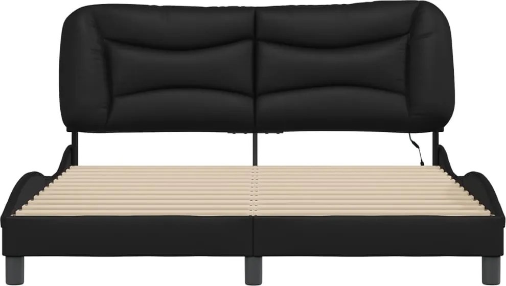 Rám postele s LED bez matrace Hvar černý 160 x 200 cm 3213941