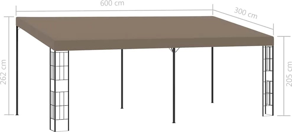 Altán ke zdi 6 x 3 m taupe textil 312262
