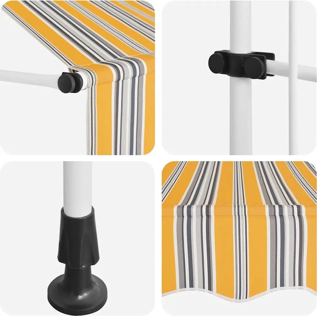 vidaXL Ručně zatahovací markýza 350 cm [43229] Barva: oranžová a hnědá