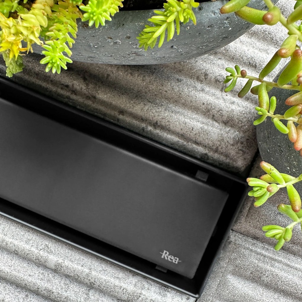 Rea Neox Pro Black, odtokový sprchový žlab 70 cm, černá matná, REA-G7802