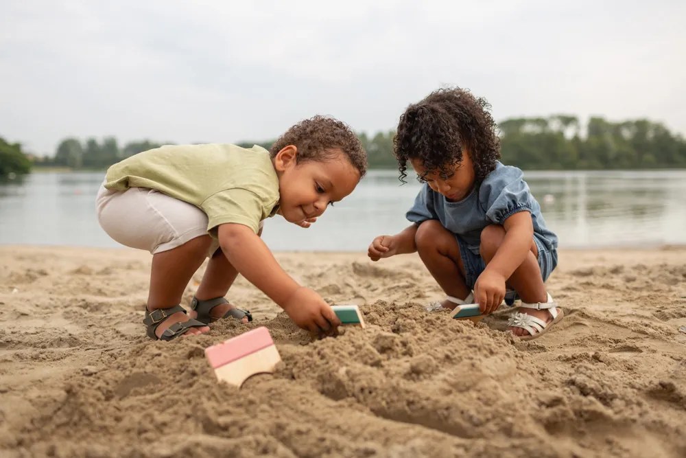 Dřevěné nástroje na písek - tvořte vzory - 3 ks