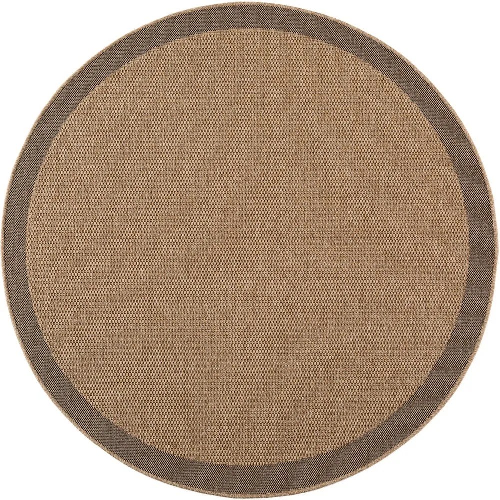 Hnědý kulatý vnitřní a venkovní koberec ø 120 cm Timber 1402 – Ayyildiz Carpets