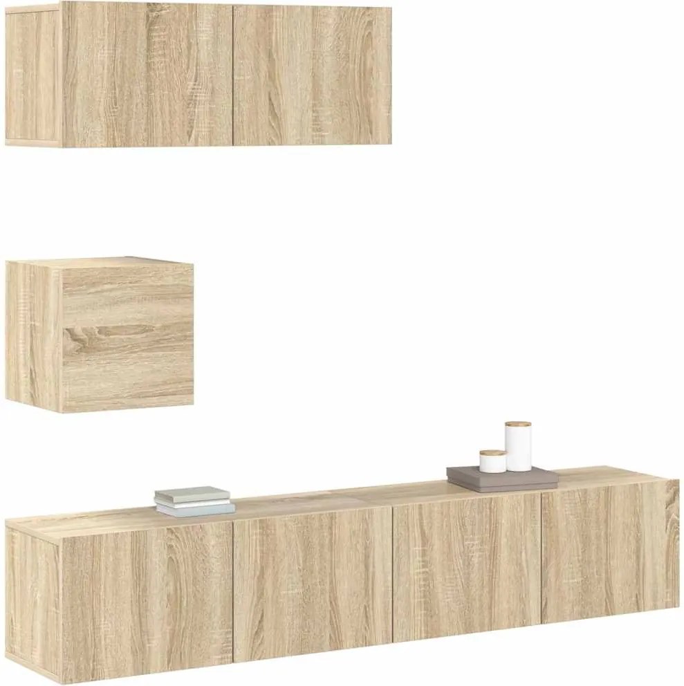 4dílný set TV skříněk dub sonoma kompozitní dřevo 3114648