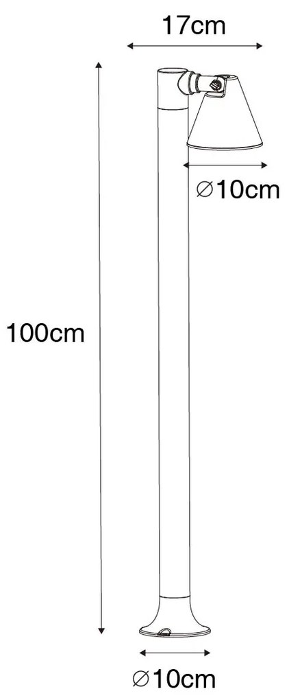 Moderní venkovní sloup rezově hnědý 100 cm IP44 nastavitelný - Ciara
