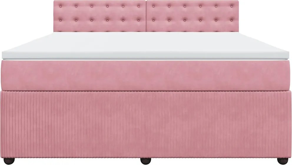 Box spring postel s matrací růžová 180x200 cm samet 3290123