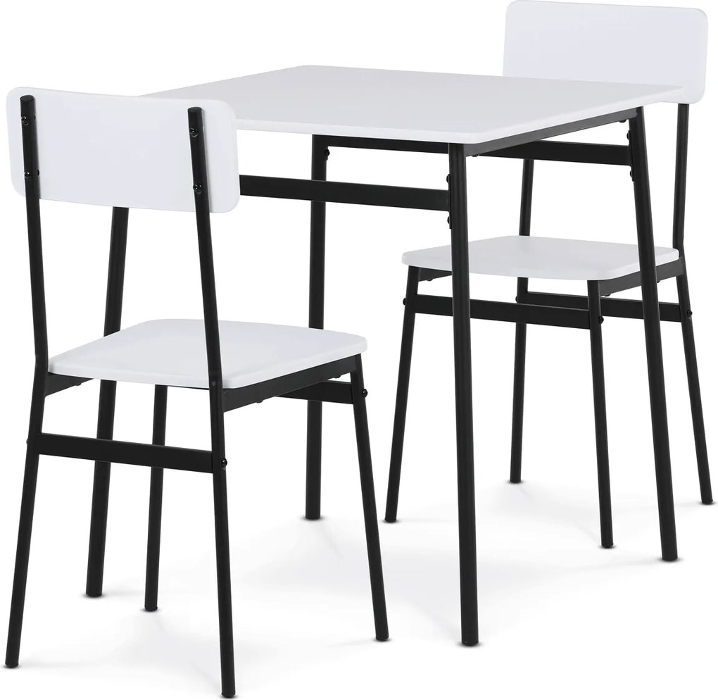 Autronic Jídelní set s 2 židlemi AUT-O2121 Odstín: Bílá
