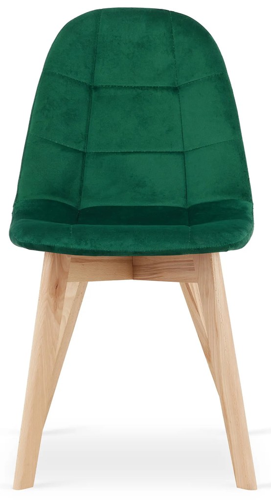 Zelená sametová jídelní židle BORA