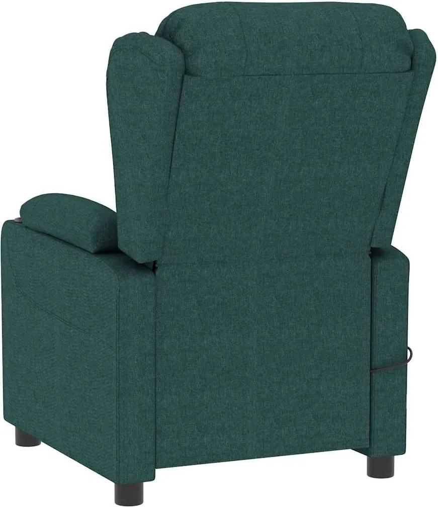 Masážní křeslo tmavě zelené textil 339064