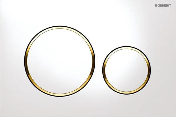 Geberit Sigma20 - Ovládací tlačítko Sigma20, bílé/zlaté, 115.882.KK.1