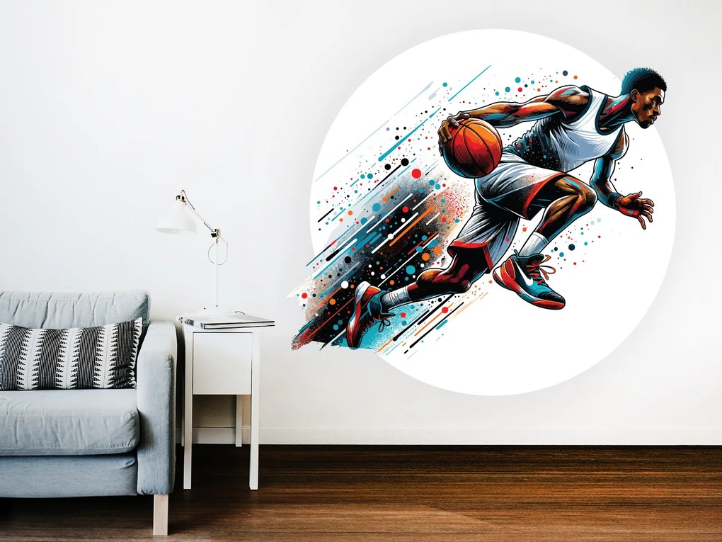 Basketbalista 01 textilní přelepitelná samolepka na zeď arch 75 x 70 cm