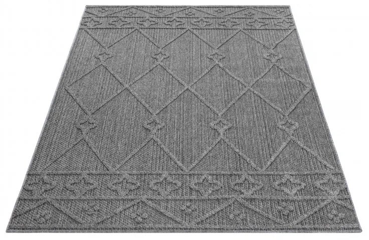 Ayyildiz, Kusový koberec Patara 4955 Grey – na ven i na doma, 240x340, šedá, chodba / předsíň