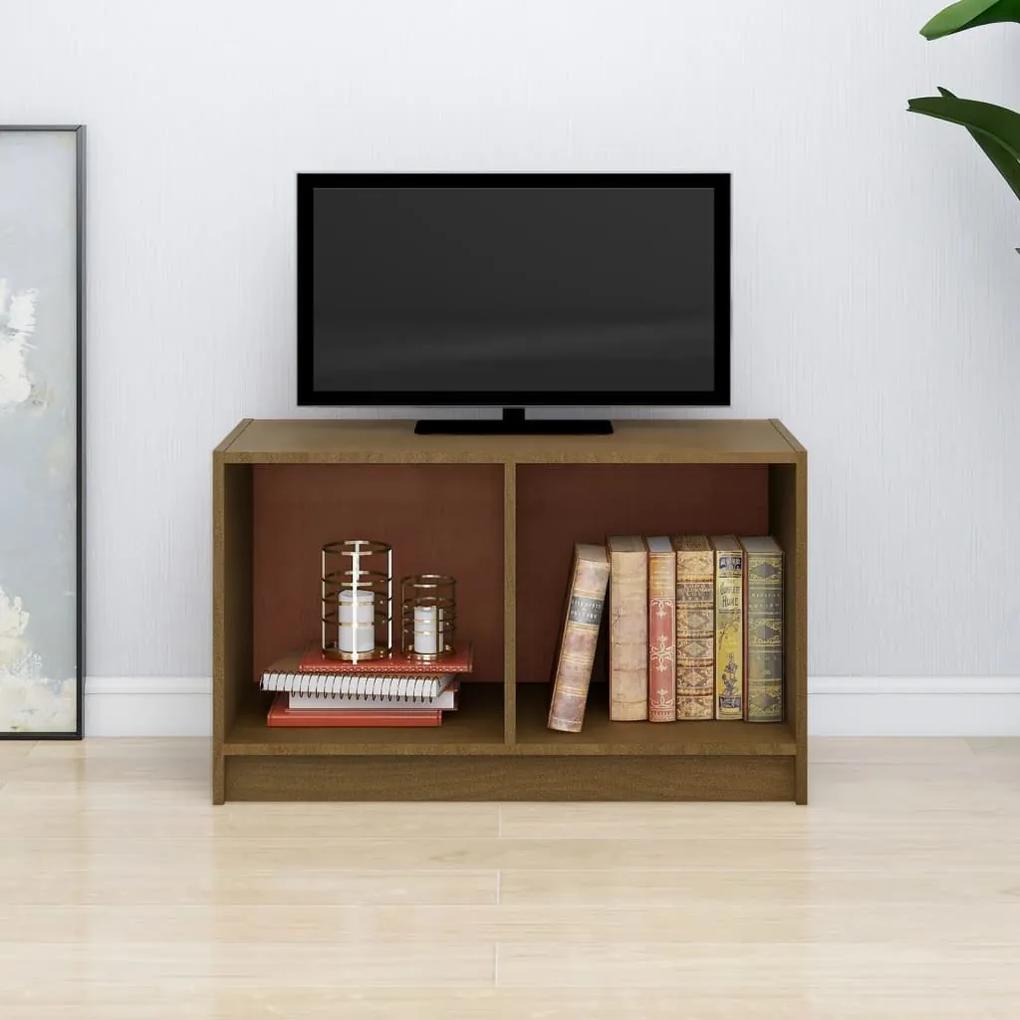 809945 vidaXL TV stolek medově hnědý 70 x 33 x 42 cm masivní borové dřevo