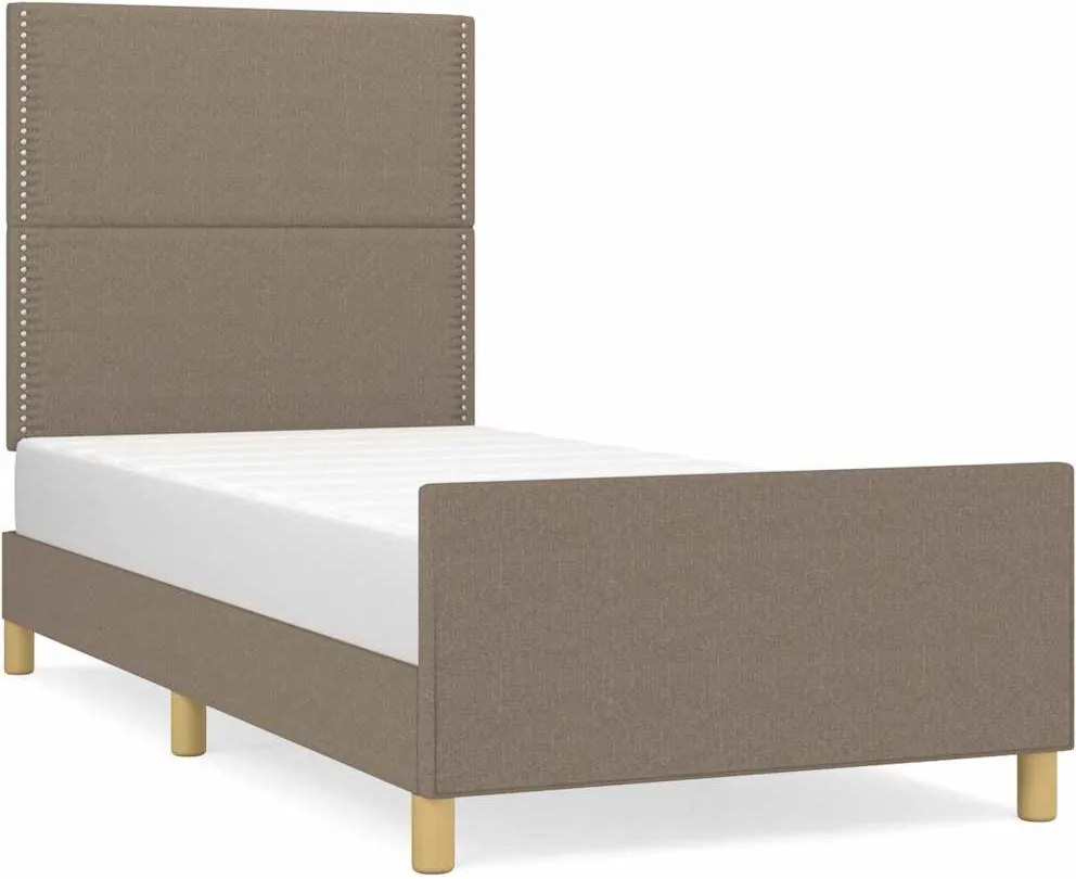 Rám postele bez matrací taupe 90x200 cm textil 3124948