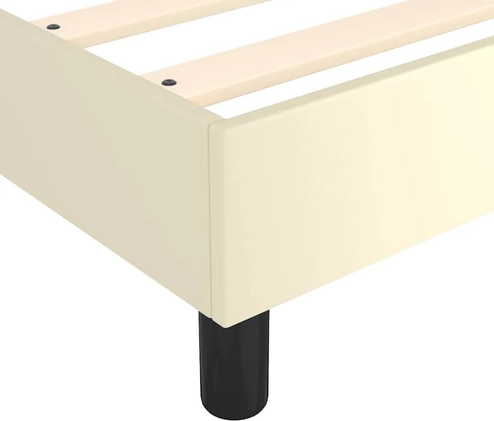 Rám postele s boxspringem krémový 90x200 cm umělá kůže 3121025