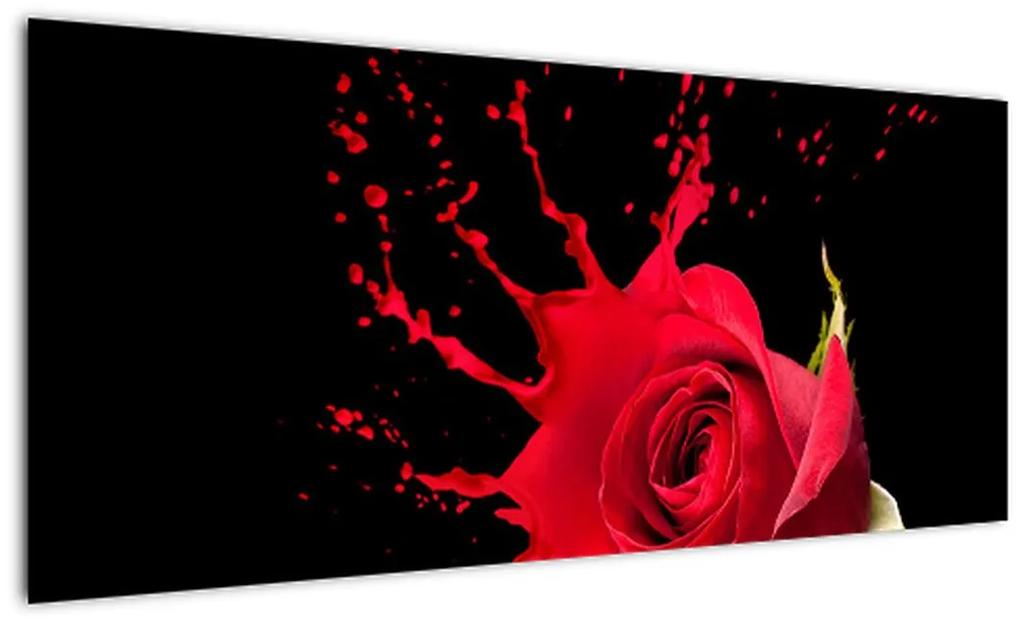 Abstraktní obraz růže - obraz (100x40cm)