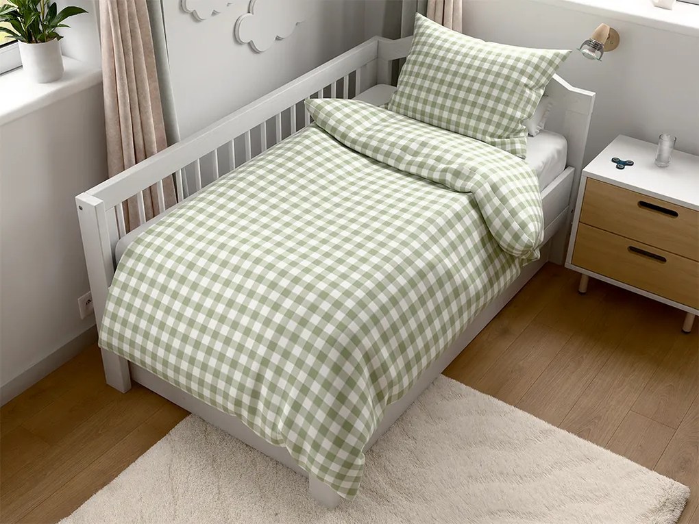Bavlněné povlečení do postýlky Renforcé GRENTIS zelené Rozměr povlečení: 45 x 65 cm | 90 x 135 cm Biano.cz