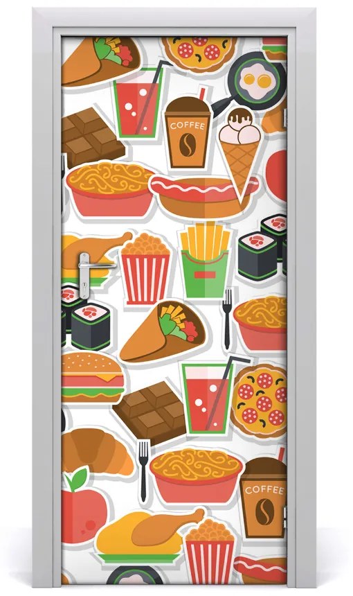 Fototapeta na dveře samolepící fast food 75x205 cm