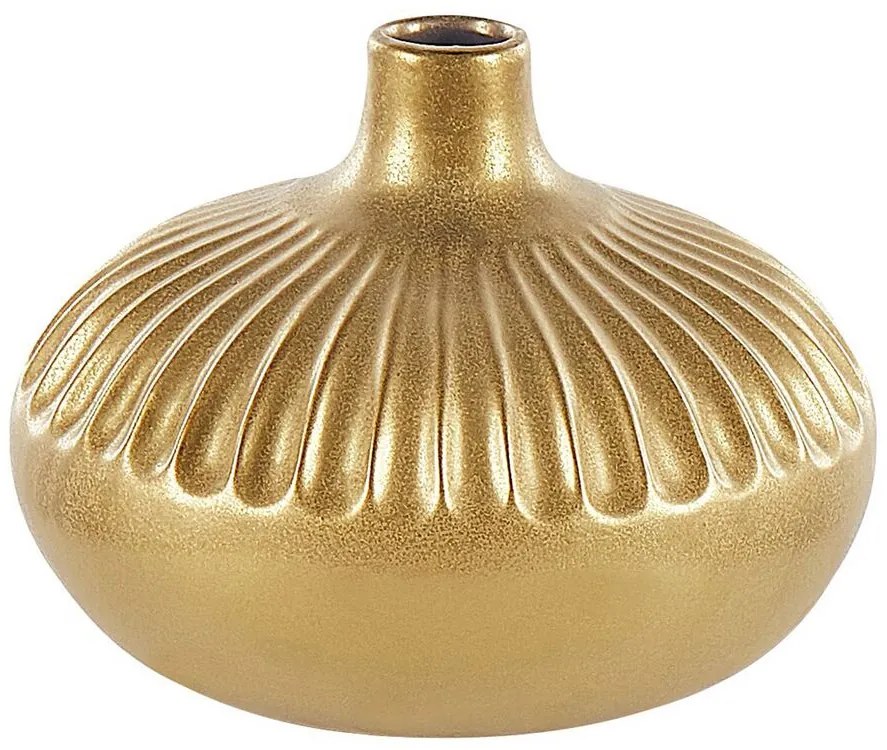 Kamenina Dekorativní váza 20 Zlatá CERCEI Beliani
