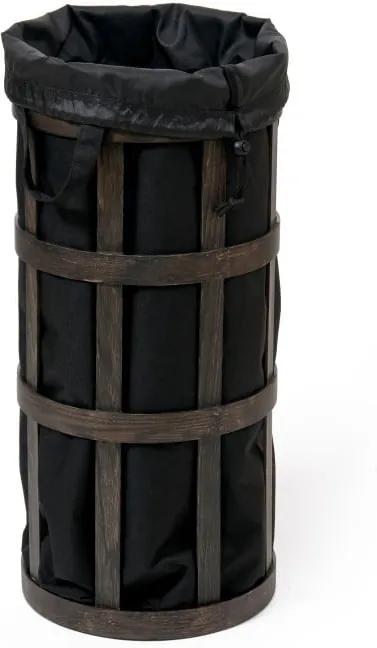 Černý koš na prádlo s černým vakem Wireworks Cage