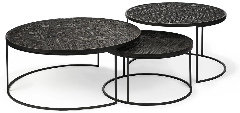 Designové konferenční stolky Tabwa Black Round Nesting Table