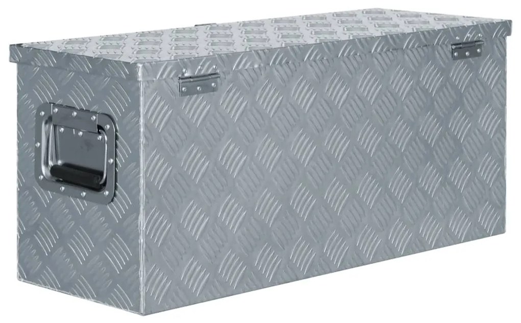 vidaXL Marketos Hliníkový box 80 x 30 x 35 cm stříbrný