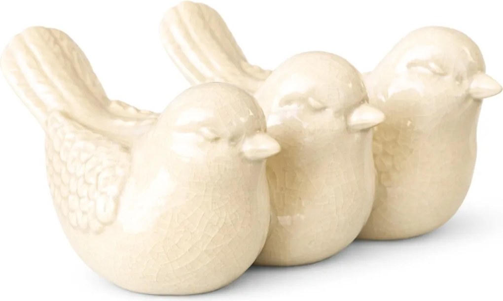 Jarní dekorace CRAQUELE BIRDS 19,5 cm - více barev Barva: Zelená