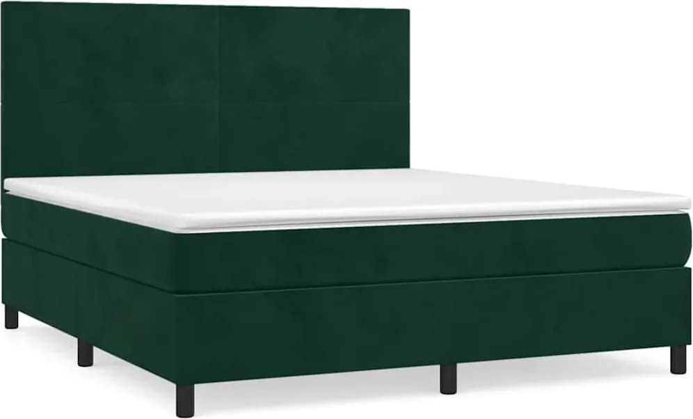 Box spring postel s matrací tmavě zelená 180x200 cm samet 3142920