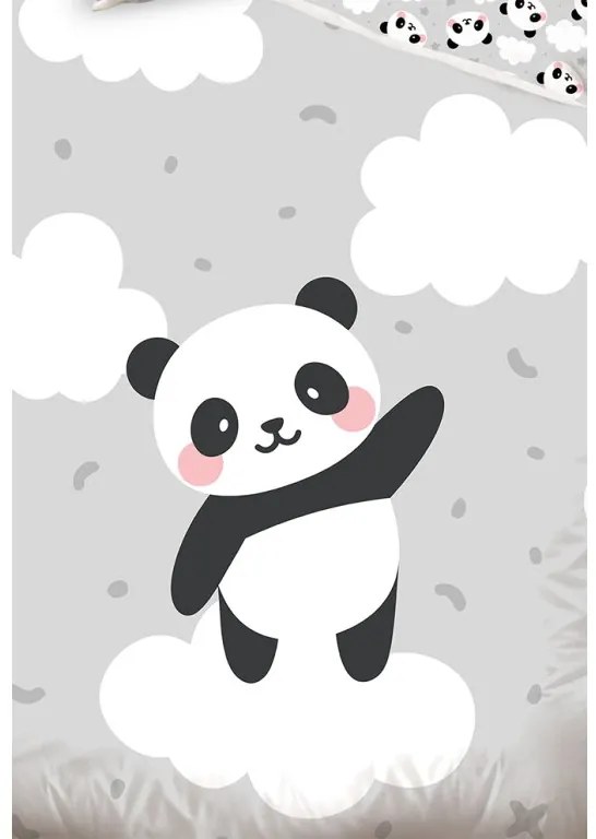 Carbotex Povlečení do postýlky Panda na obláčku 100x135 + 40x60