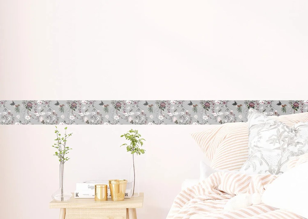 Samolepící bordura na zeď Pastelová Zahrada | 5 m x 13.8 cm | DWB8469