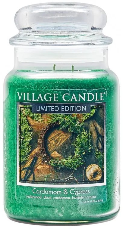 Village Candle Vonná svíčka Kardamom a Cypřiš - Cardamon & Cypress, 602 g