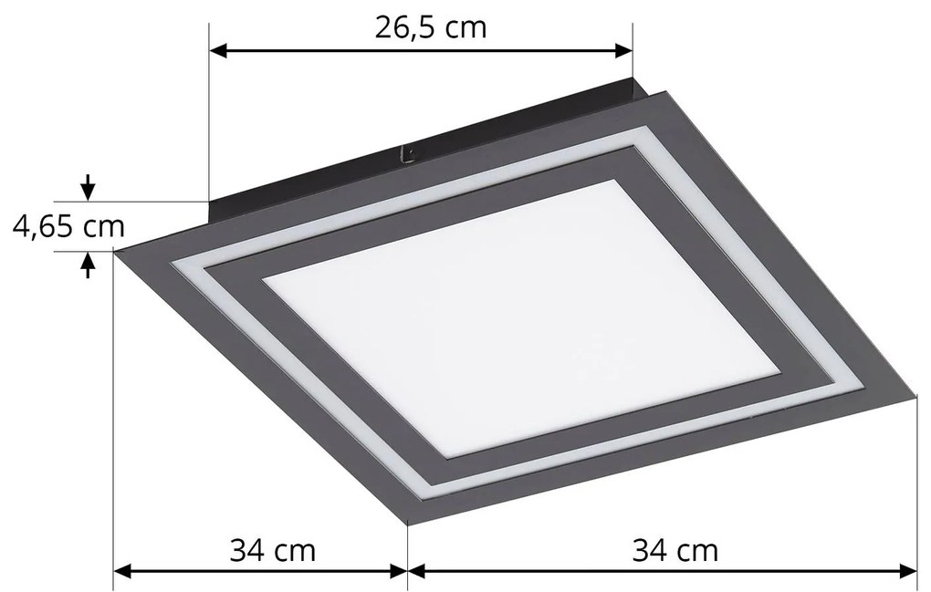 Lucande Leicy LED stropní světlo RGBW černá 34cm