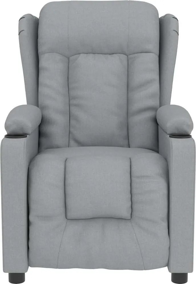 Masážní křeslo světle šedé textil 339058