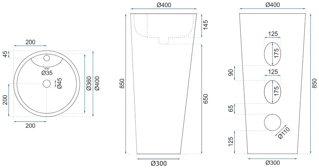 Volně stojící keramické umyvadlo REA BLANKA SAVANA, mramor mat