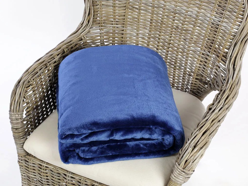 Goldea luxusní deka z mikrovlákna deluxe - modrá 150 x 200 cm