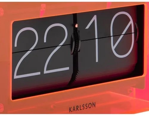 Karlsson 5976OR designové nástěnné/stolní překlápěcí hodiny oranžová, 21 cm