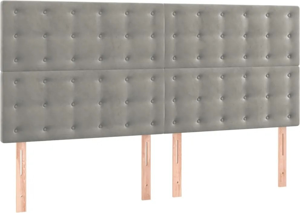 Box spring postel s matrací světle šedá 180x200 cm samet 3138097