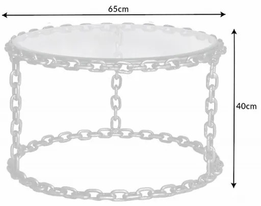 Konferenční stolek Řetízek 65cm skleněná deska/ 42235