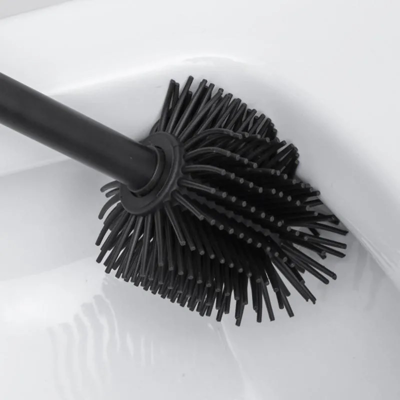 Erga Fonti, WC kartáč na postavení se silikonovým kartáčem, černá, ERG-YKA-P.FONTI-SILKA-FB