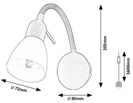 Rabalux 73090 - Nástěnná lampa SOMA 1xE14/40W/230V