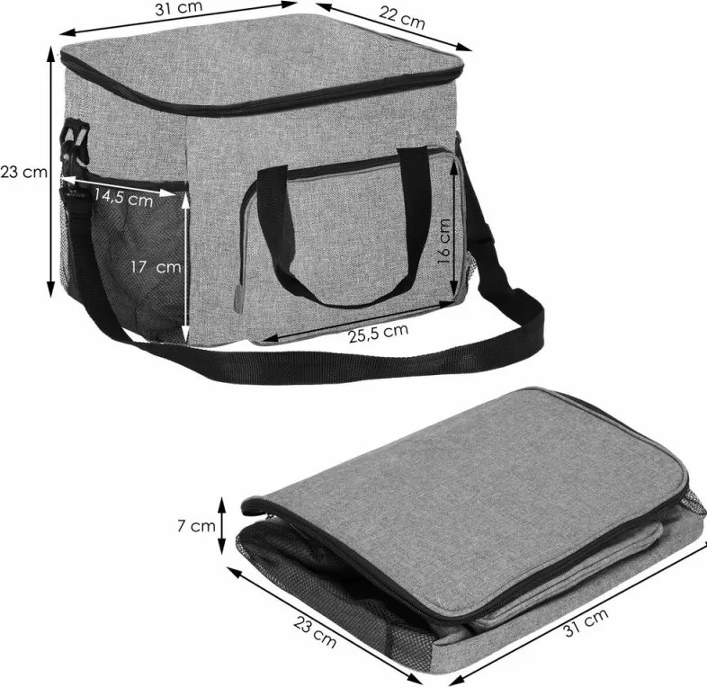 Chladící taška 16l, šedá SPRINGOS CA0085