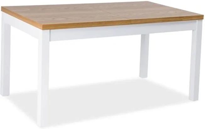 Jídelní rozkládací stůl 160x90 cm v dekoru buk s bílou dřevěnou konstrukcí typ III KN550