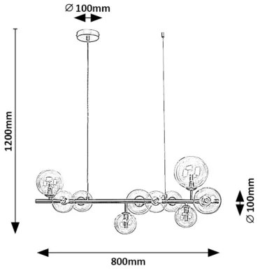 Rabalux 72298 - Lustr na lanku ASLOV 10xG9/28W/230V