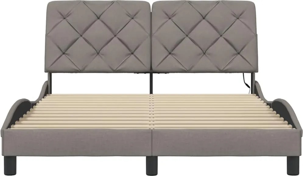 Rám postele s LED bez matrace Taupe 140x190 cm Látka 3310668