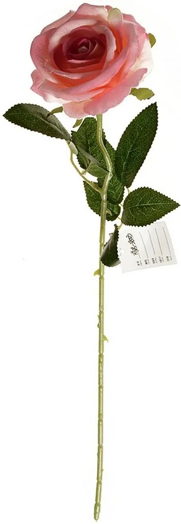 Umělá sametová růže růžová, 60 cm