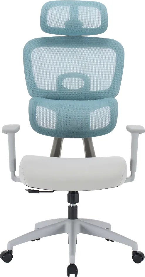 Ergonomická kancelářská židle NEONIT - neomint síťovina / šedá látka / nosnost 150 kg