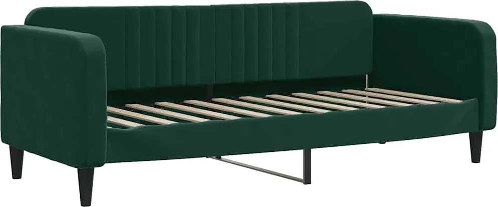 Válenda s matrací tmavě zelená 80 x 200 cm samet 3197034